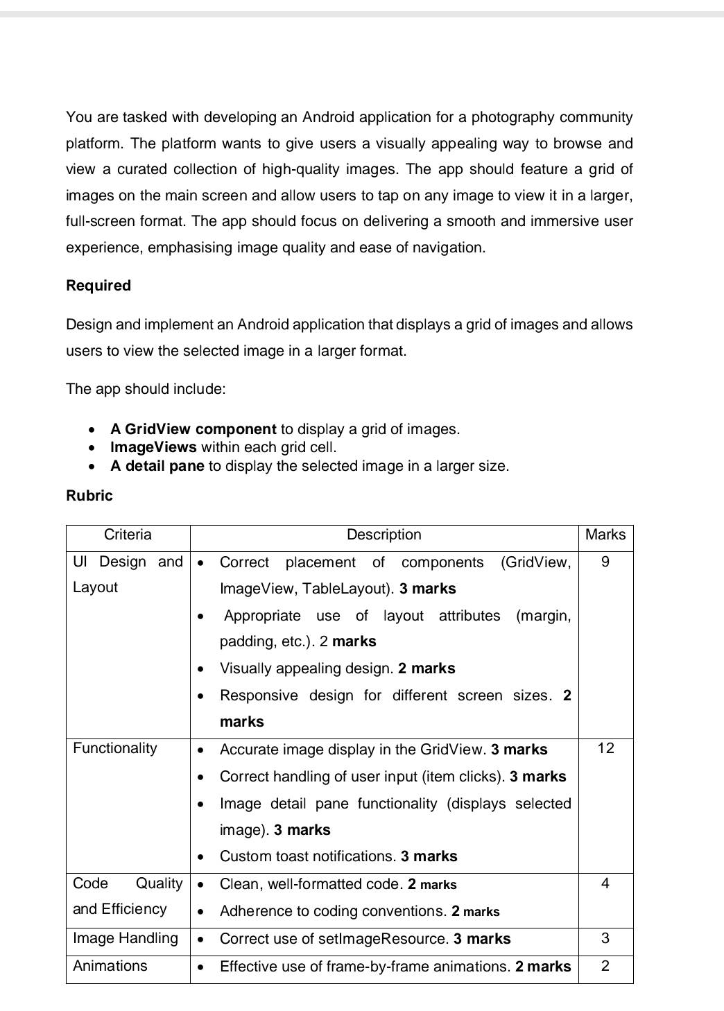 Solved You are tasked with developing an Android application | Chegg.com