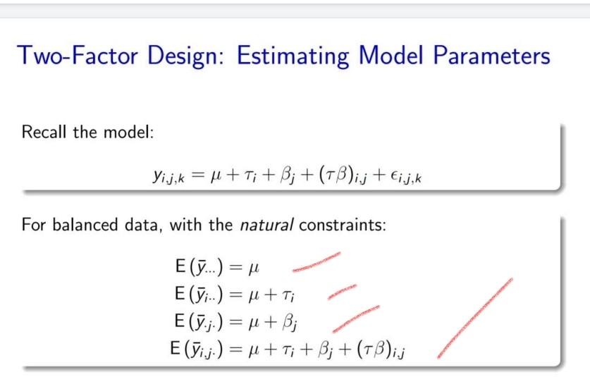 Solved Two-Factor Design: Estimating Model Parameters Recall | Chegg.com