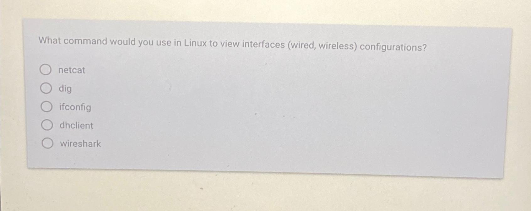 Solved What command would you use in Linux to view | Chegg.com