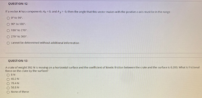 Solved QUESTION 12 If a vector A has components Ax