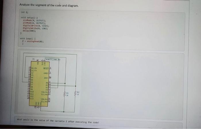 Solved Analyze the segment of the code and diagram. int: | Chegg.com