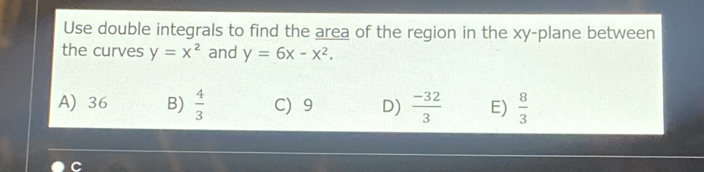 Solved Use double integrals to find the area of the region | Chegg.com