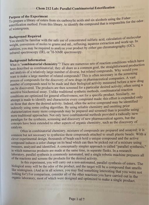 Solved This experiment is based on parallel combinatorial | Chegg.com