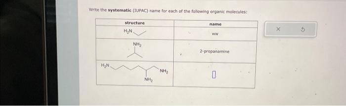 Solved Write the systematic (tUPAC) name for each of the | Chegg.com