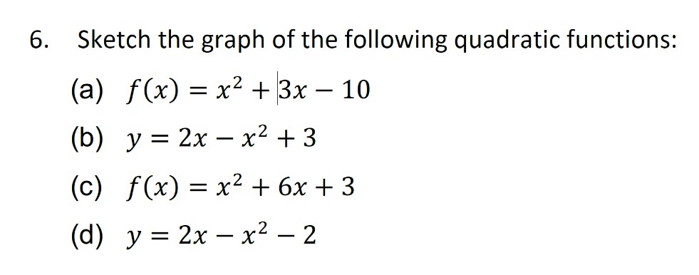 Solved Sketch the graph of the following quadratic | Chegg.com