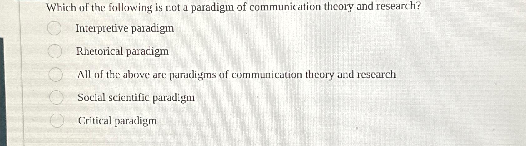 Solved Which of the following is not a paradigm of | Chegg.com