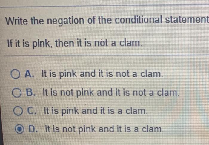 Solved Write the negation of the conditional statement If it | Chegg.com