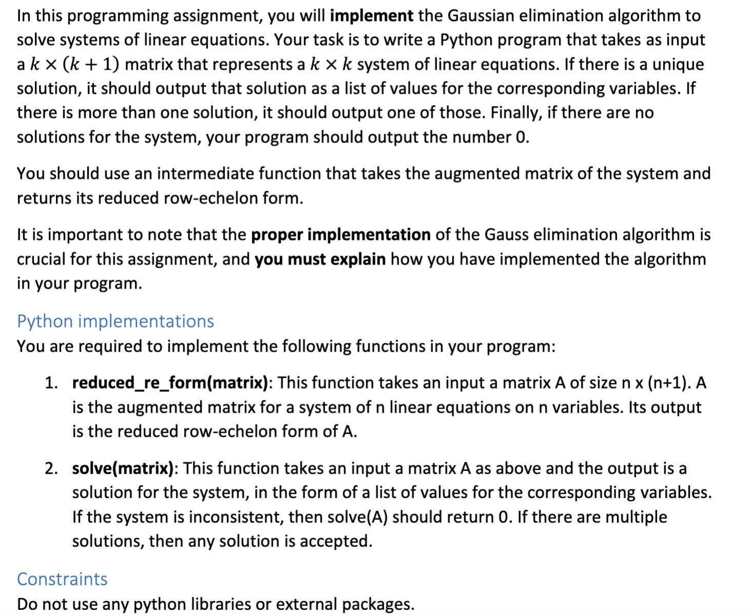 In This Programming Assignment You Will Implement