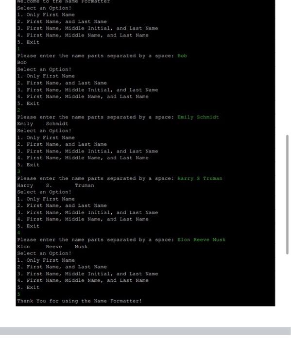 Solved Part 1: Making Formatter Method In this part you will | Chegg.com