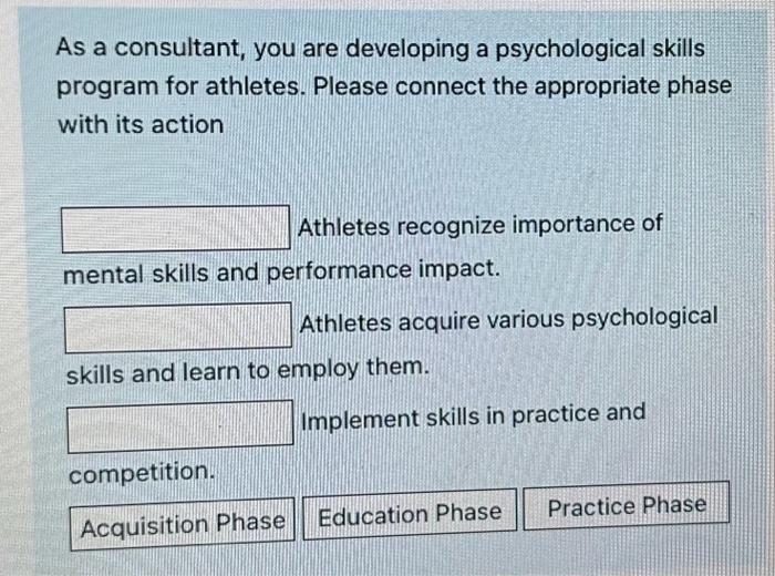 As a consultant, you are developing a psychological | Chegg.com