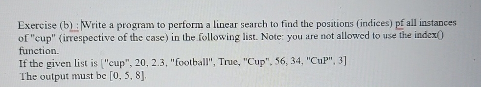 Solved Exercise B ﻿ Write A Program To Perform A Linear 2854