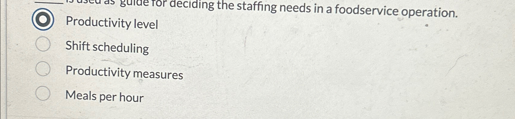 Solved Productivity levelShift schedulingProductivity | Chegg.com