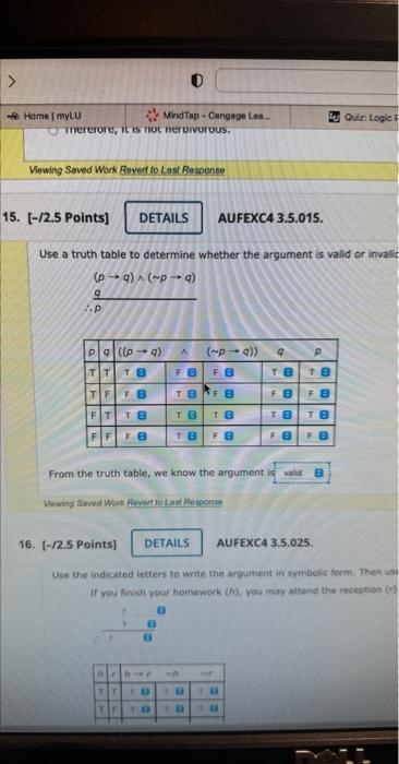 Solved Use a truth table to determine whether the argument | Chegg.com