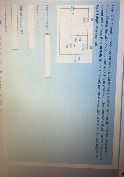 Solved Open Circuit Simulator App. Click on circuits tab on | Chegg.com