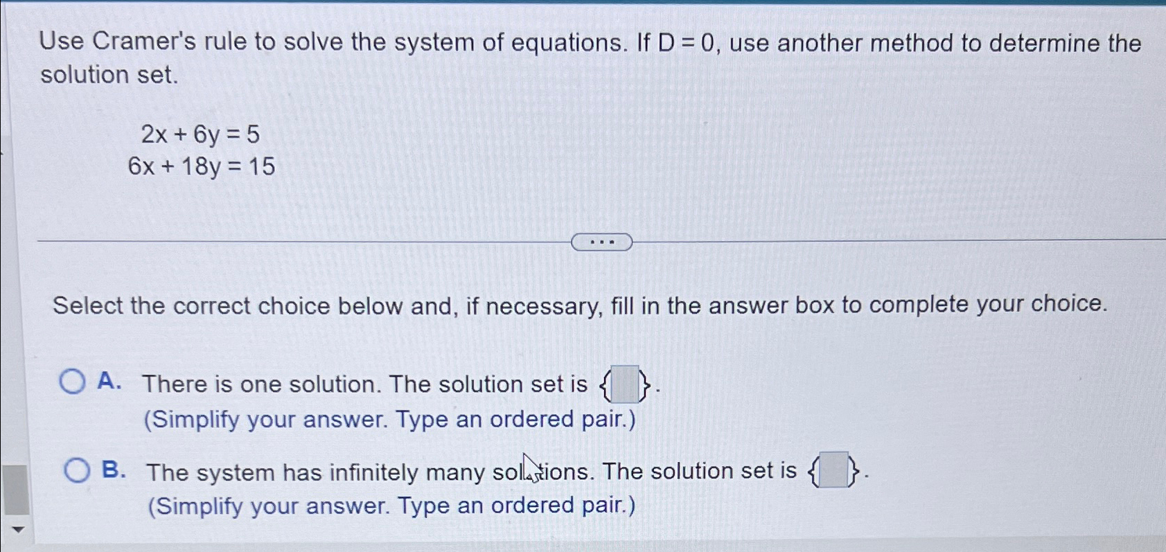 Solved Use Cramer's rule to solve the system of equations. | Chegg.com
