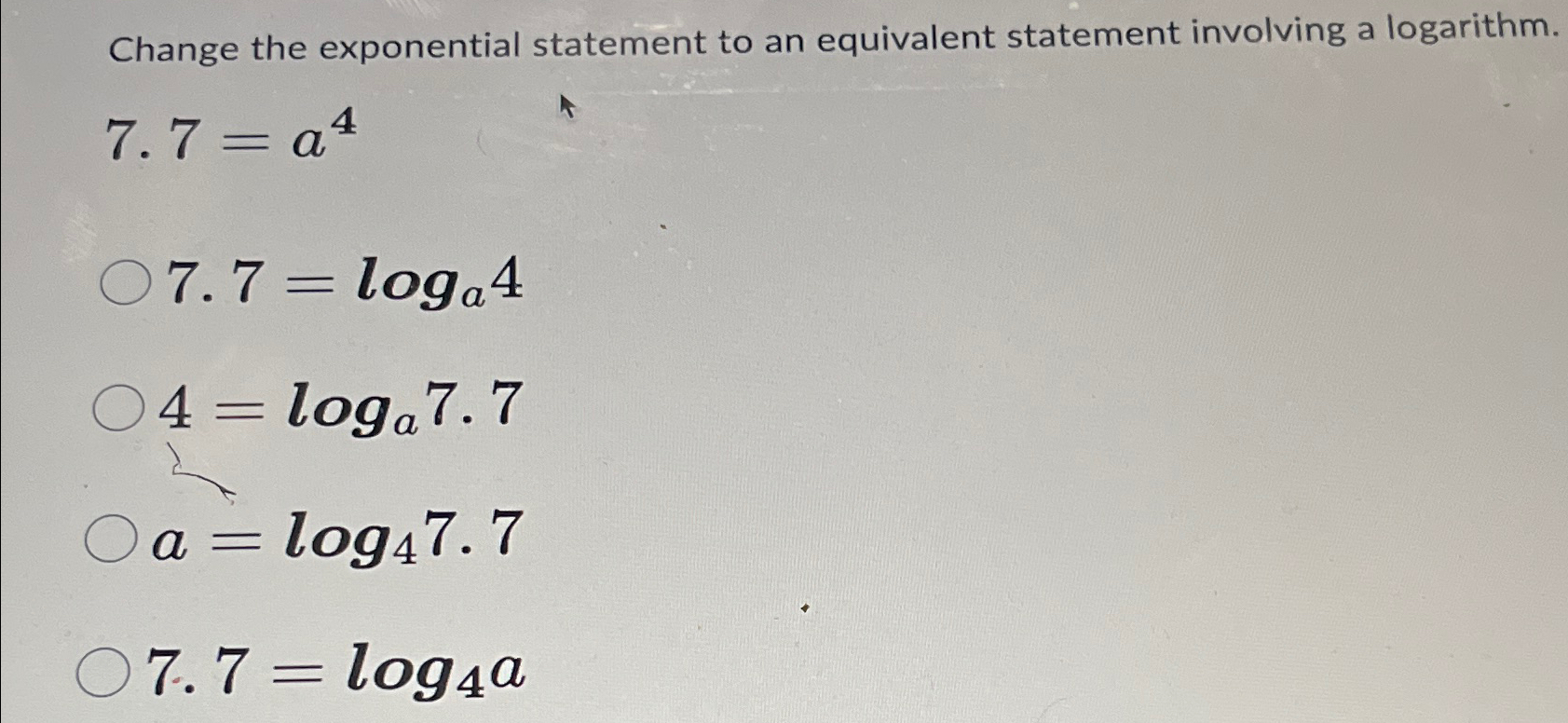 Solved Change the exponential statement to an equivalent | Chegg.com