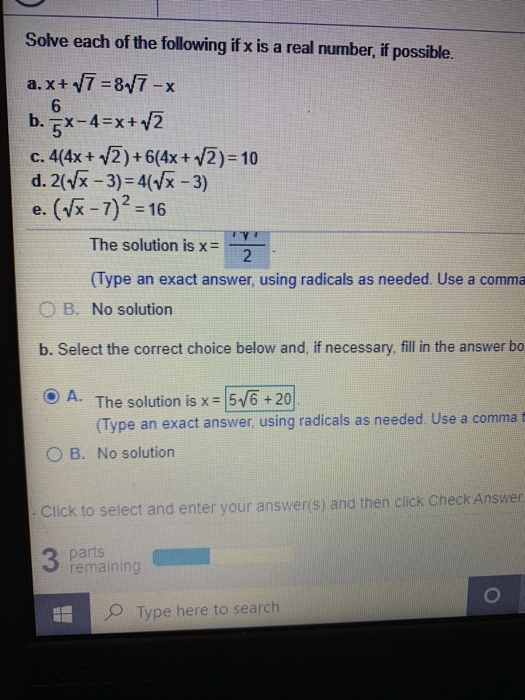 Solved Solve each of the following if x is a real number, if | Chegg.com