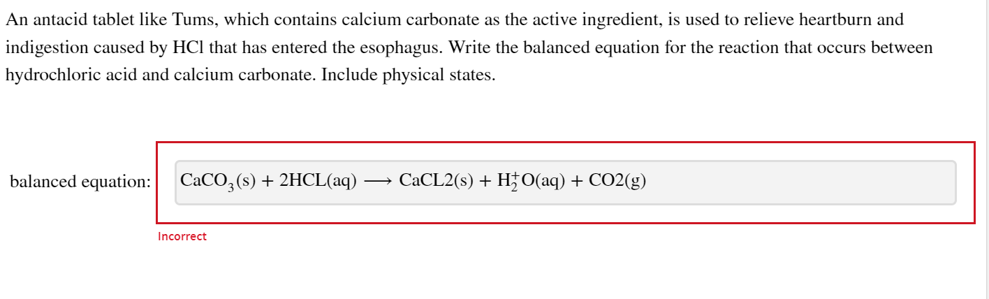 Solved An antacid tablet like Tums, which contains calcium | Chegg.com