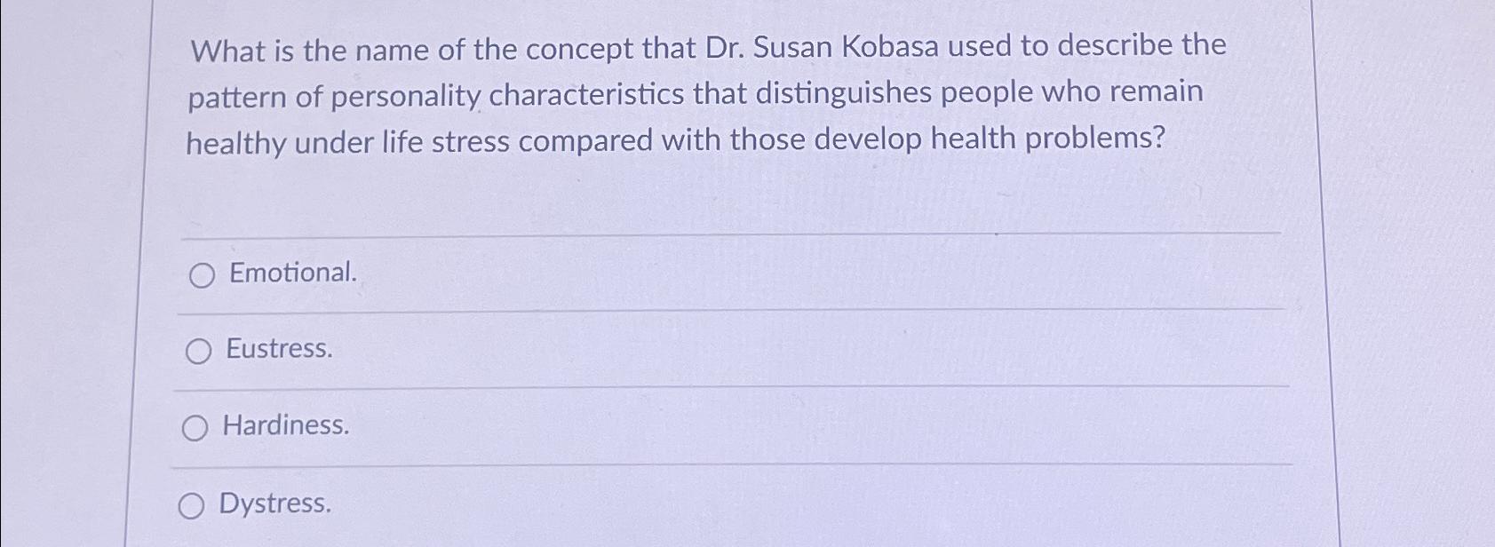 Solved What is the name of the concept that Dr. ﻿Susan | Chegg.com