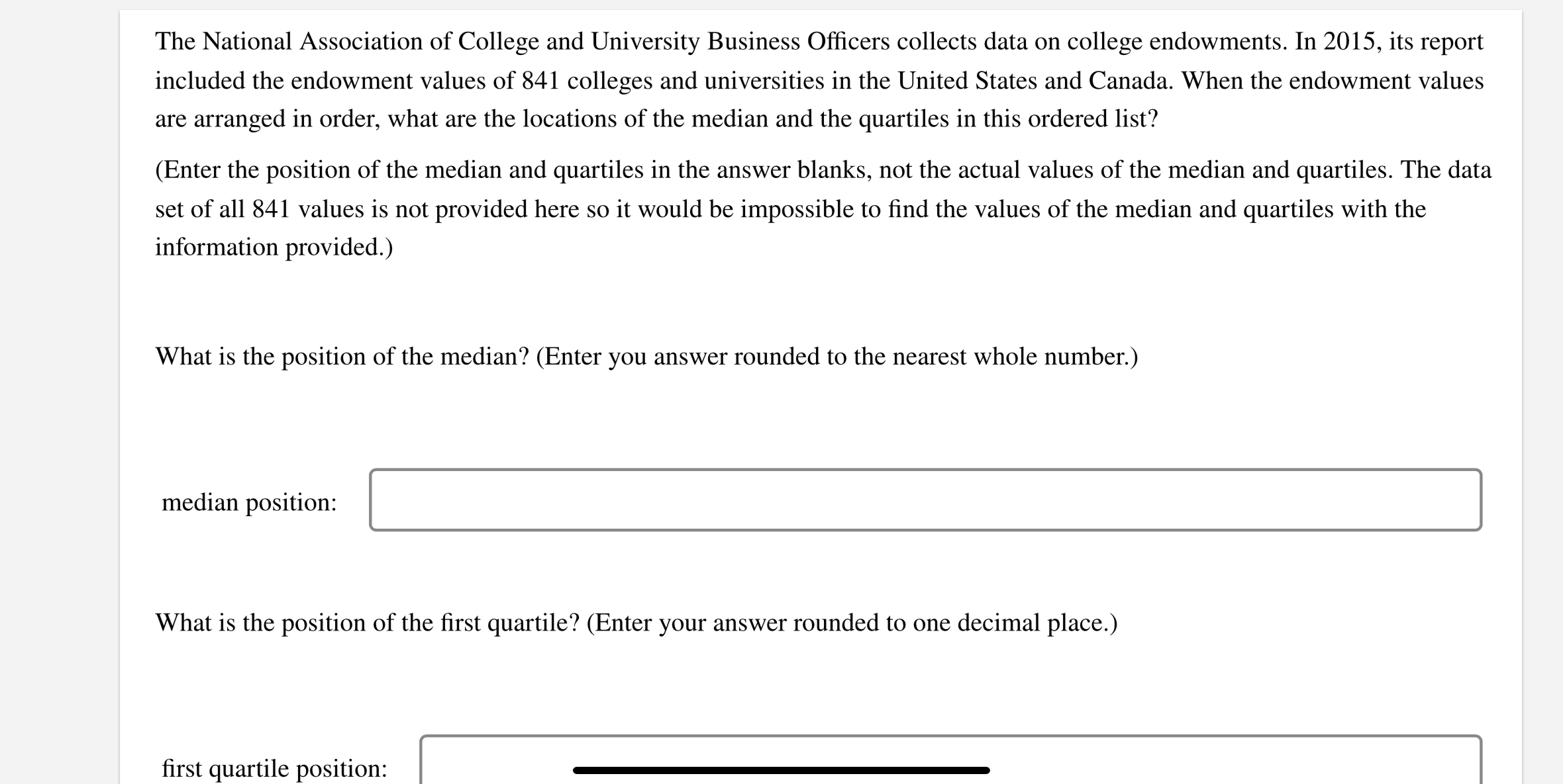Solved What is the median ? (Rounded to nearest whole | Chegg.com