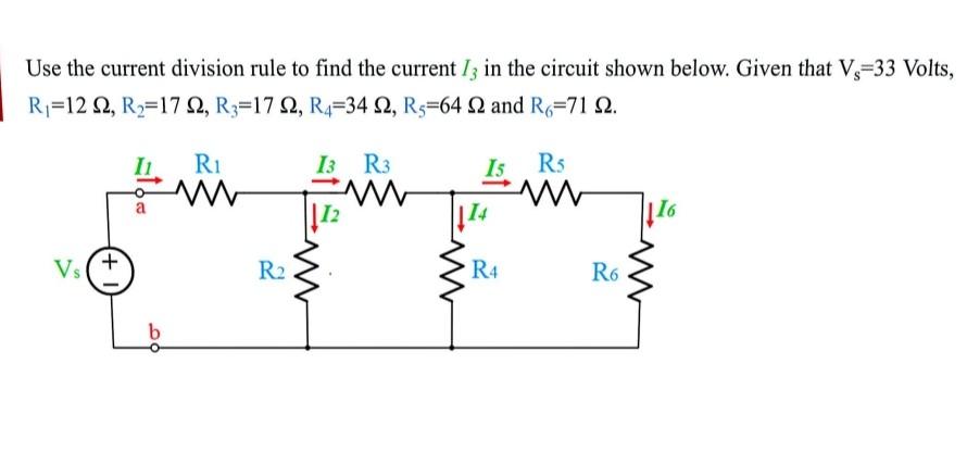 Solved Use the current division rule to find the current I3 | Chegg.com