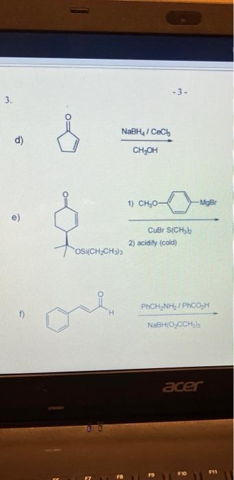 Solved d) e) 1) 2) acidity (cold) f) | Chegg.com