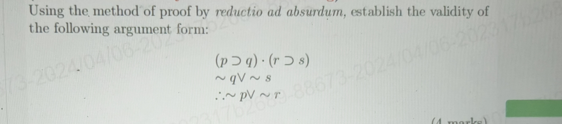 Solved Using the method of proof by reductio ad absurdum, | Chegg.com