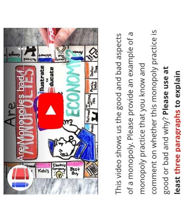 Solved This video shows us the good and bad aspects of a | Chegg.com