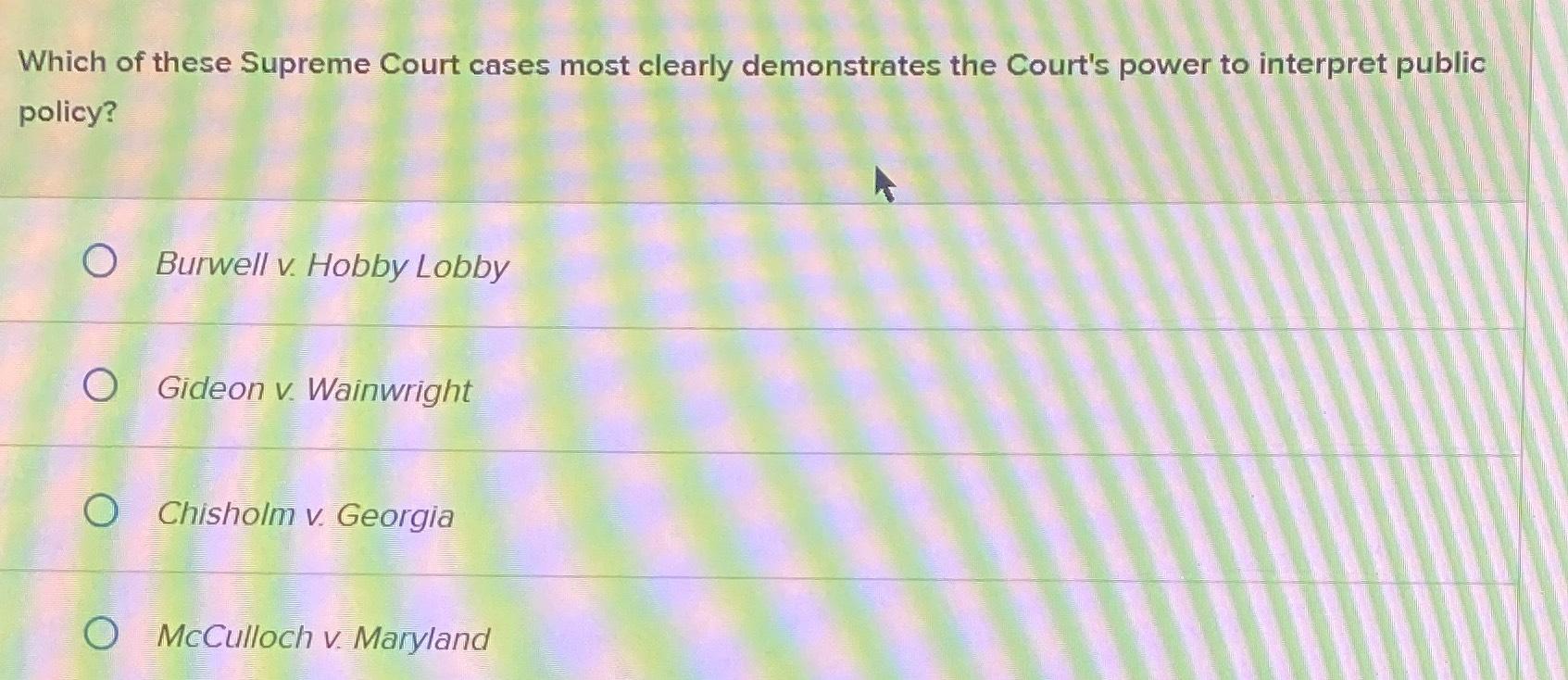Solved Which of these Supreme Court cases most clearly | Chegg.com