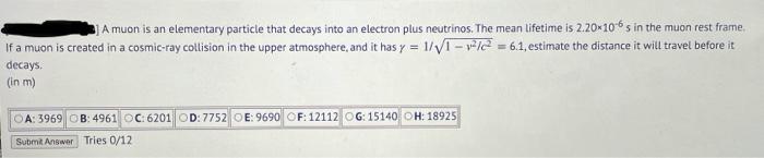 Solved A muon is an elementary particle that decays into an | Chegg.com