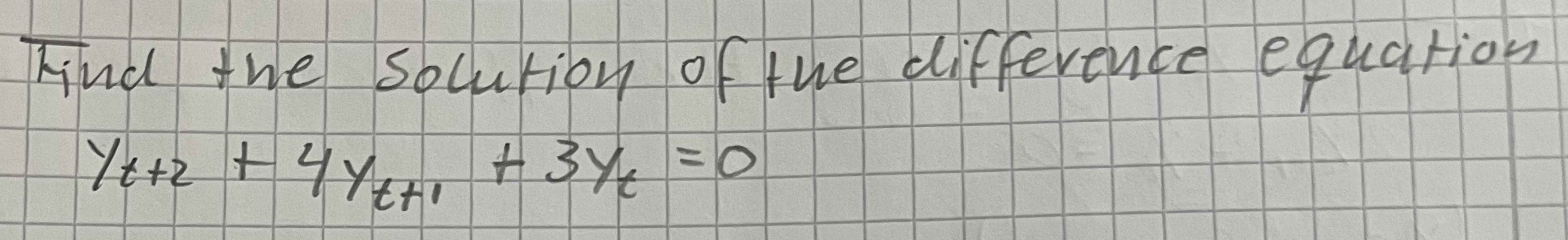 Solved Find the solution of the difference | Chegg.com