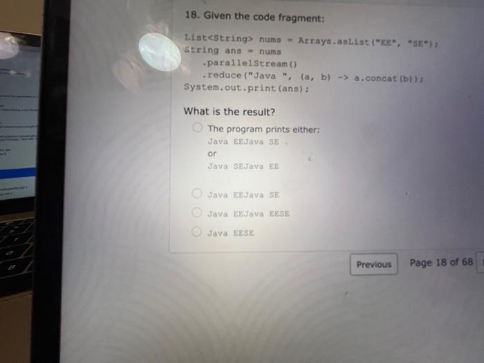 Solved 18. Given the code fragment: Listestring> nums = | Chegg.com