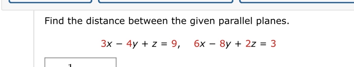 Solved Find the distance between the given parallel | Chegg.com