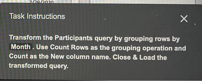 Solved Task Instructions Transform the Participants query by | Chegg.com