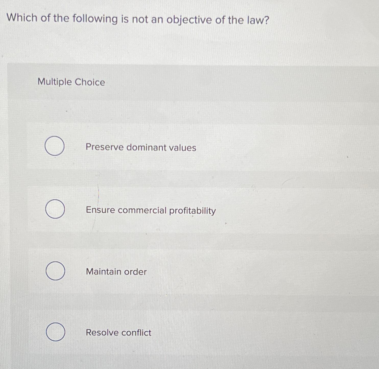 Solved Which of the following is not an objective of the | Chegg.com