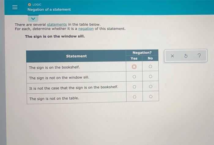 Solved O LOGIC Negation of a statement There are several | Chegg.com
