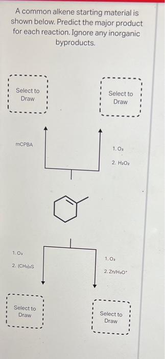 Solved A common alkene starting material is shown below. | Chegg.com