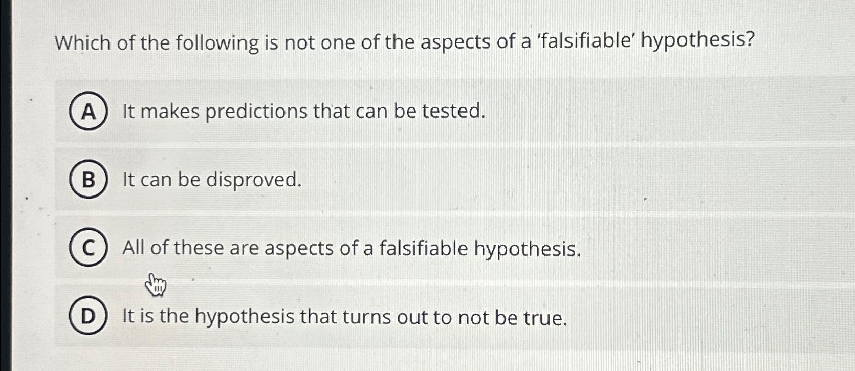 Solved Which of the following is not one of the aspects of a | Chegg.com