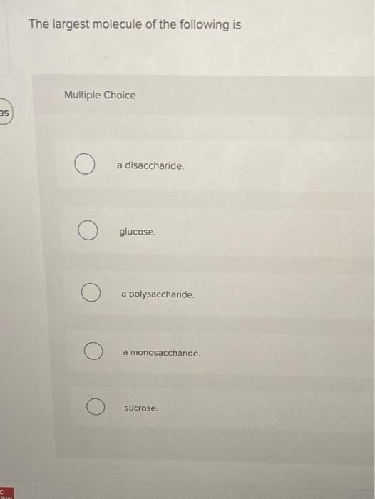 Solved The largest molecule of the following is Multiple | Chegg.com