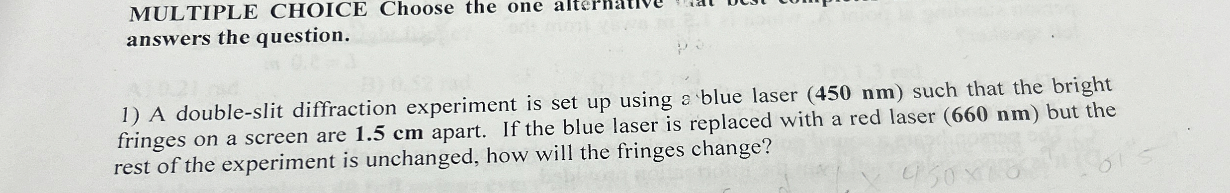 Solved A double-slit diffraction experiment is set up using | Chegg.com