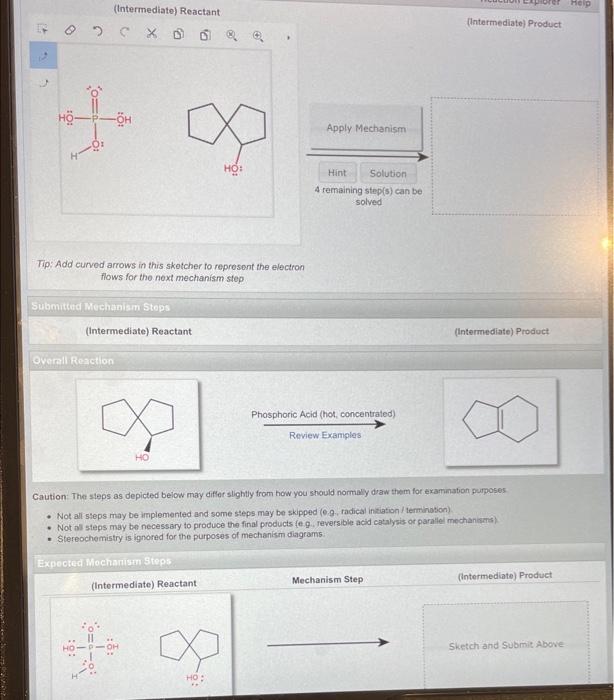 Solved (Intermediate) Reactant Help (intermediate) Product + | Chegg.com