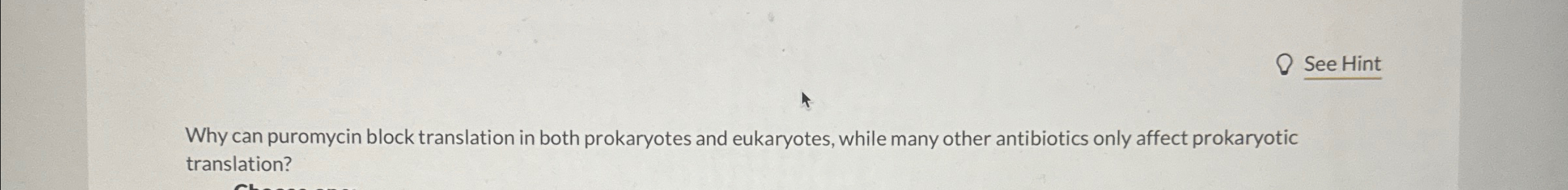 Solved Why can puromycin block translation in both | Chegg.com