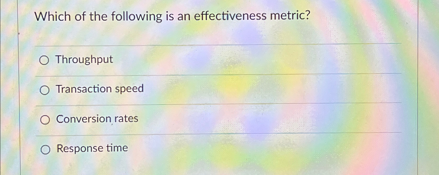 Solved Which of the following is an effectiveness | Chegg.com