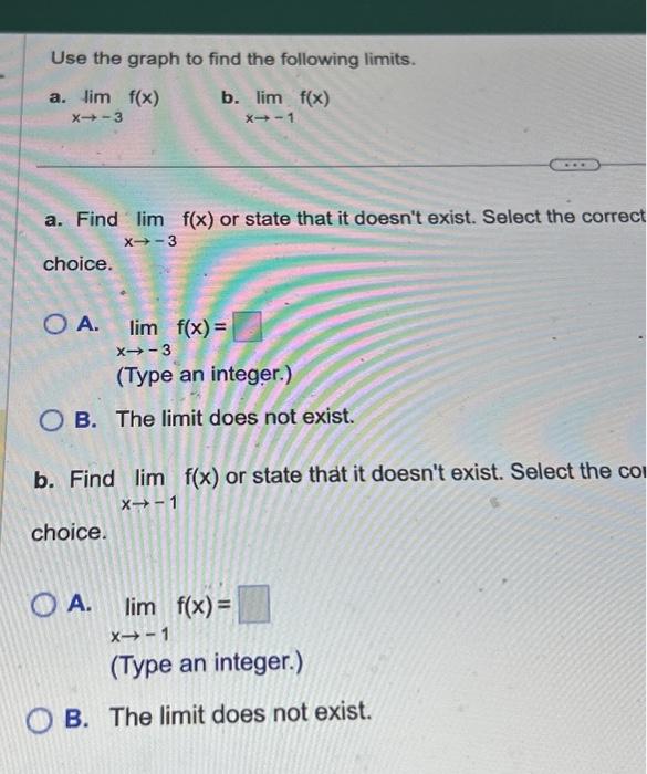 Solved Use the graph to find the following limits. a. | Chegg.com