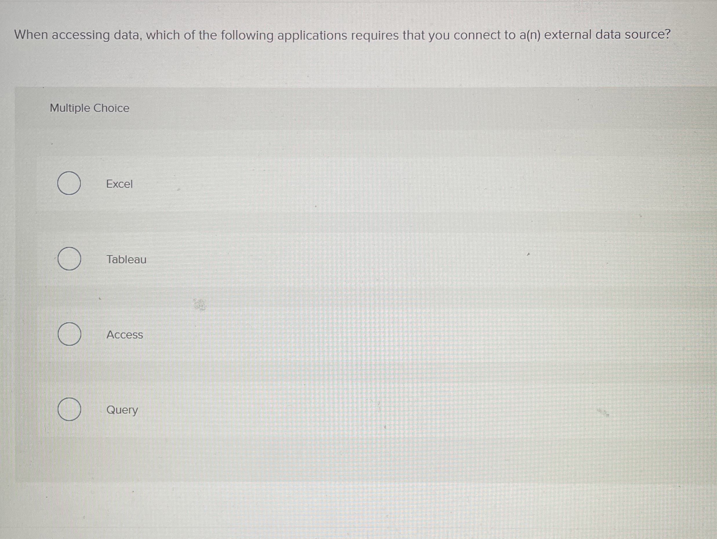 Solved When accessing data, which of the following | Chegg.com