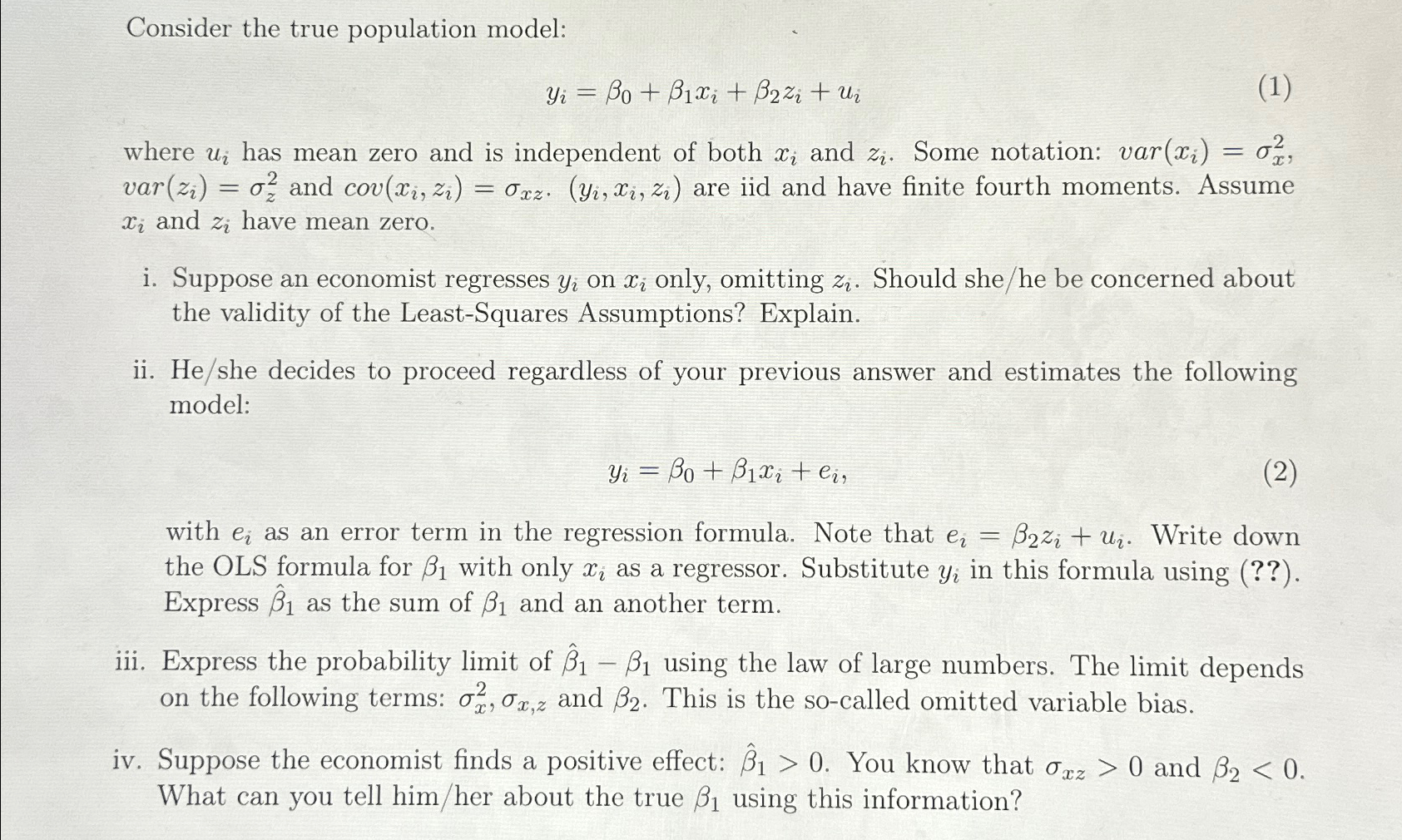 Solved Consider the true population | Chegg.com