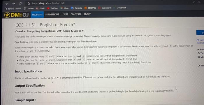 Solved Canadian Computing Competition: 2011 Stage 1, Senior | Chegg.com