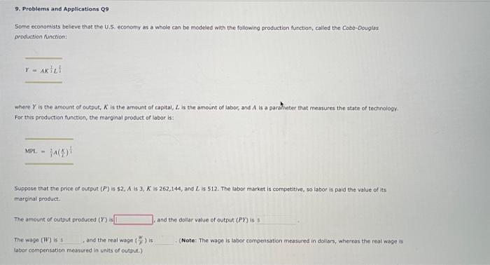 Solved 9. Problems and Applications Q9 some economists | Chegg.com