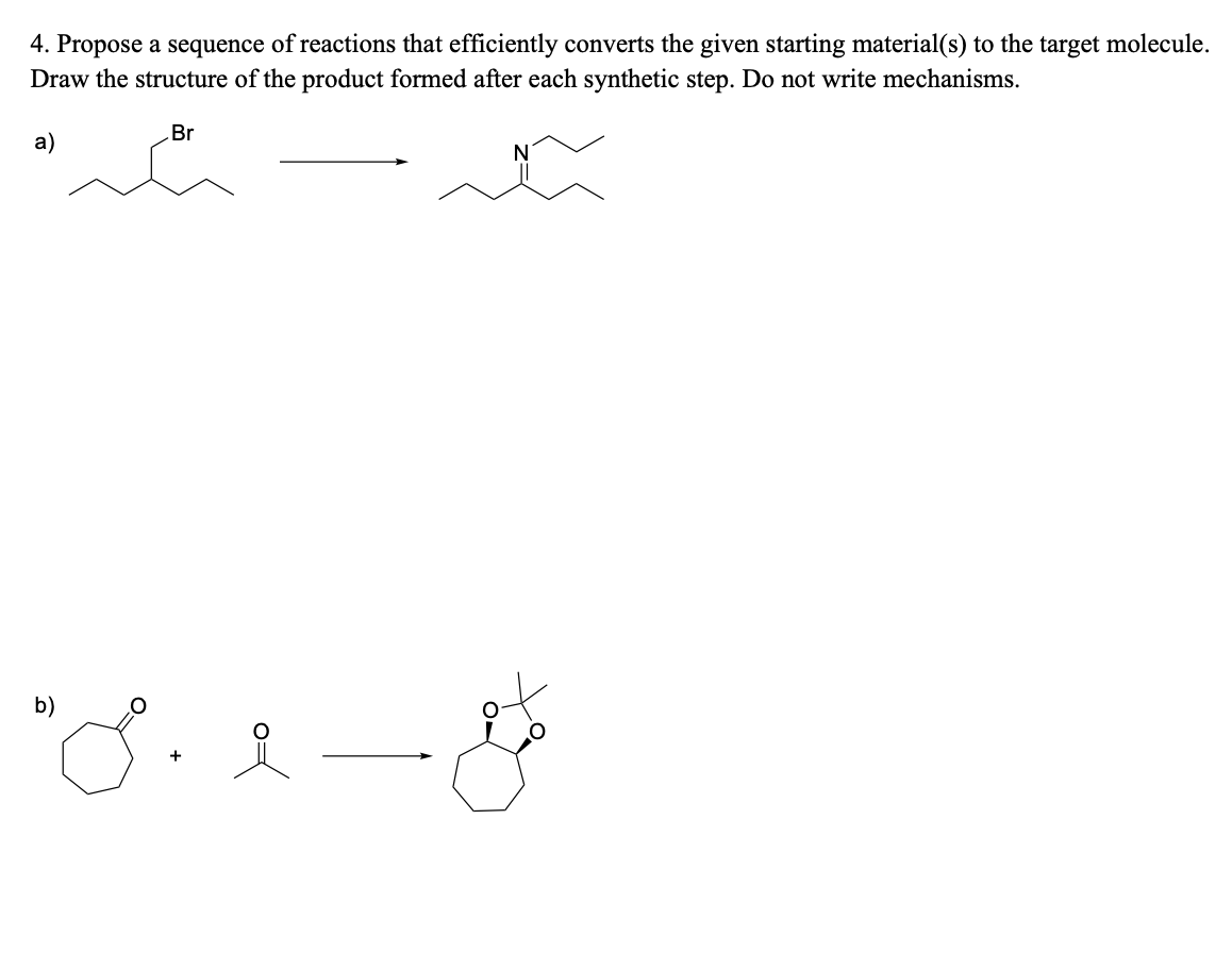 Solved Propose a sequence of reactions that efficiently | Chegg.com