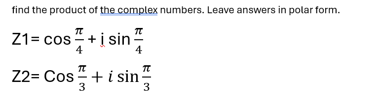 Solved find the product of the complex numbers. Leave | Chegg.com